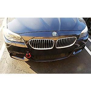 iJDMTOY Red Track Racing Style Tow Hook Ring Compatible With BMW 1 2 3 4 5 X1 X3 X4 X5 X6 Series, Compatible With MINI Cooper F54 F55 R60 R61, Made of Lightweight Aluminum