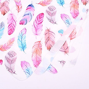 Galabloomer Baby Sleep Swaddle Blanket Large and Bow Headband Set 47 inch X 47 inch Feather