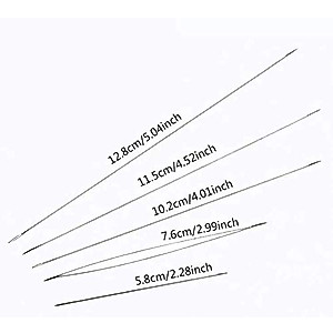 5Pcs Ultrafine Big Eye Beading Pins Professional Beaded Artifact DIY Manual Lead Pin Handicrafts Threading Tool Bead Pearl Piercing DIY Making Accessories for Necklace Bracelet Jewelry (5 Size)