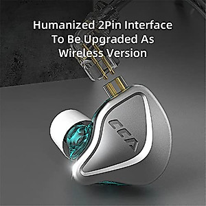 CCA NRA in Ear Monitor Earbuds Musicians Wired in-Ear Earphones Isolation Headphones for Cellphones Laptops Tablet Telephones, Gaming, Video, Music, Calling (Cyan, Without mic)