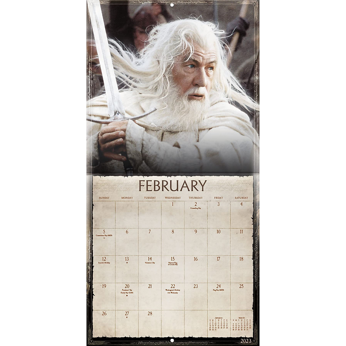 2023 The Lord of the Rings Wall Calendar