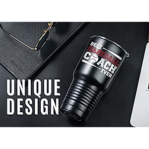 Onebttl Baseball Coach Gifts, Funny Gift Idea for Appreciation, Christmas, Birthday, 30oz Stainless Steel Insulated Travel Mug - Best Baseball Coach Ever