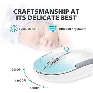 iClever GK03 Wireless Keyboard and Mouse Combo - 2.4G Portable Wireless Keyboard Mouse, Rechargeable Ergonomic Design Full Size Slim Thin Stable Connection Keyboard for Windows 7/8/10, Mac OS