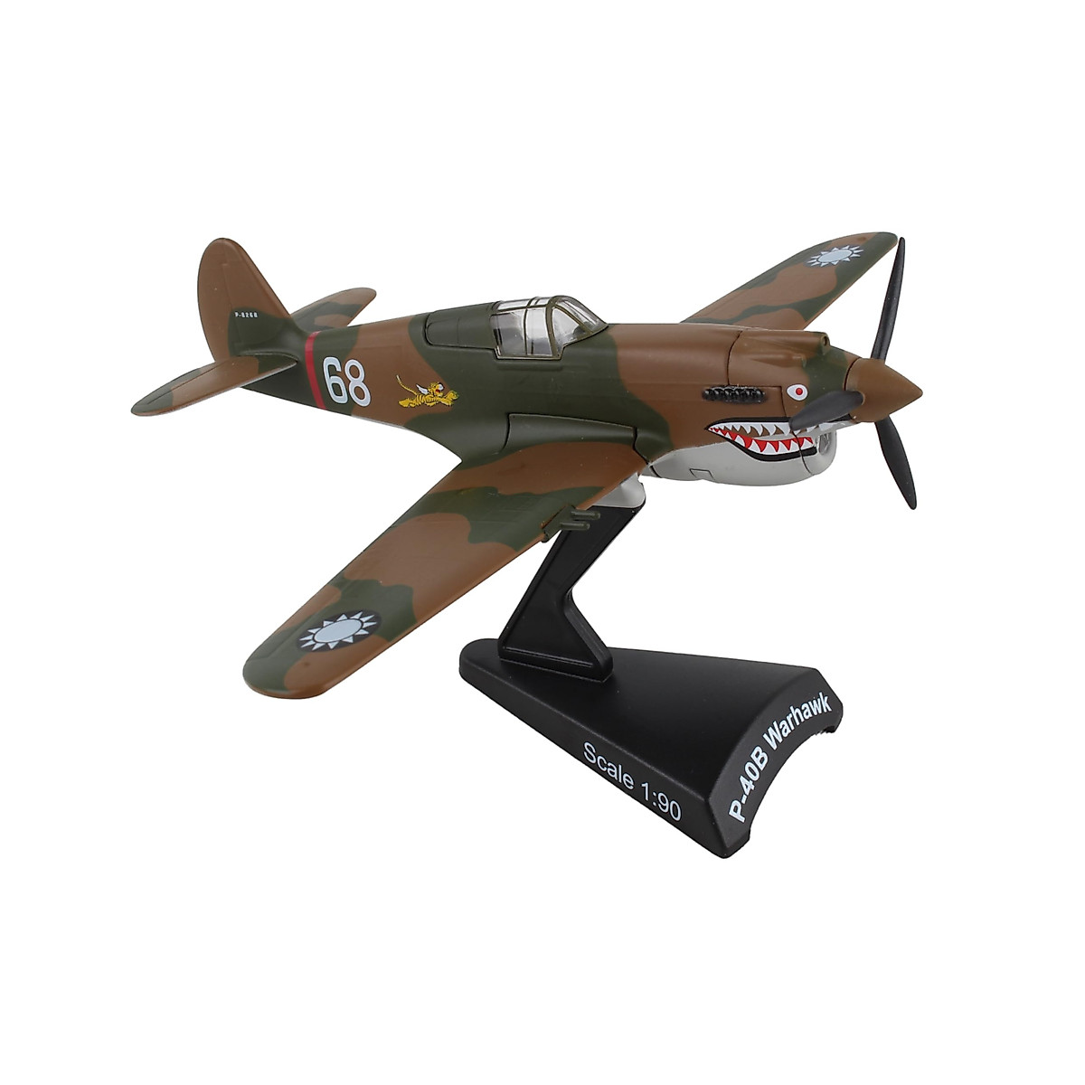 Daron Worldwide Trading P-40 Warhawk Hell's Angels 1:90 Vehicle, Brown , Black