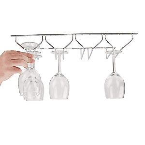 Mind Reader 4 Row Chrome Stemware Holder, Silver
