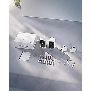 MUBVIEW Security Cameras Wireless Outdoor - 2 Pack Outdoor Camera Wireless 2K Battery Powered Security Camera Outdoor & Indoor, WiFi Home Camera with Spotlight/Siren/AI Motion Detection/2-Way Talk