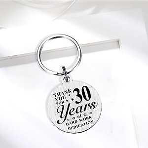 ABNTY 30 Year Work Anniversary Employee Gifts, 30th Work Anniversary Decorations, Thank You 30 Years Employee Anniversary Keychin Gifts
