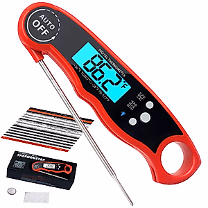COKEA Instant Read Meat Thermometer for Grilling and Kitchen. Upgraded with Waterproof and Backlight Functions. Best Digital Meat Thermometer Probe-BBQ Cooking Baking.