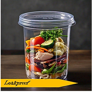 Mr Miracle Deli Containers with Lids - 12 Pack of 32 oz Clear Airtight Reusable Plastic Food and Multi-Purpose Containers - Microwave, Freezer, and Dishwasher Safe