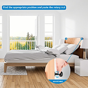 REFFU 4PCS Bed Stoppers Headboard Stoppers, Bed Noise Stoppers, Adjustable Threaded Bed Frame Anti-Shake Tool, Bed Shake Support Stabilizer, Bedside Anti Shake Tool for Bed Cabinet Sofa(30-114mm)