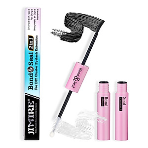 JIMIRE Bond and Seal Lash Glue for Lash Clusters DIY Eyelash Clusters Strong Hold Eyelash Adhesive 10ml 2 in 1 Waterproof Lash Glue for DIY Eyelash Extensions at Home