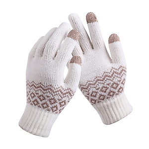 Aniywn Winter Gloves for Men and Women, Touch Screen Gloves for Texting Thermal Gloves for Running Anti-Slip Warm Knit Gloves