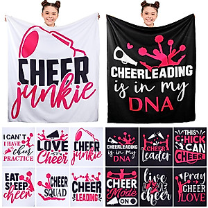 Buryeah 12 Pcs Beach Towel Bulk 60" x 50" Bath Towels for Sport Absorbent Quick Dry Cotton Summer Swim Towe for Cheerleaders Team Teens Kids Travel Towel (Black White Pink,Cheerleader)