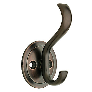 Franklin Brass Coat and Hat Hook with Round Base, Venetian Bronze