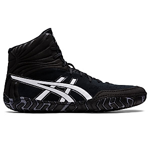 ASICS Men's AGGRESSOR 5 Wrestling Shoes, 10.5, BLACK/WHITE