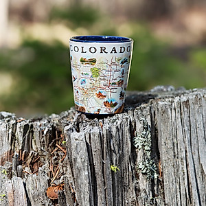 Colorado State Map Ceramic Shot Glass, BPA-Free - For Office, Home, Gift, Party
