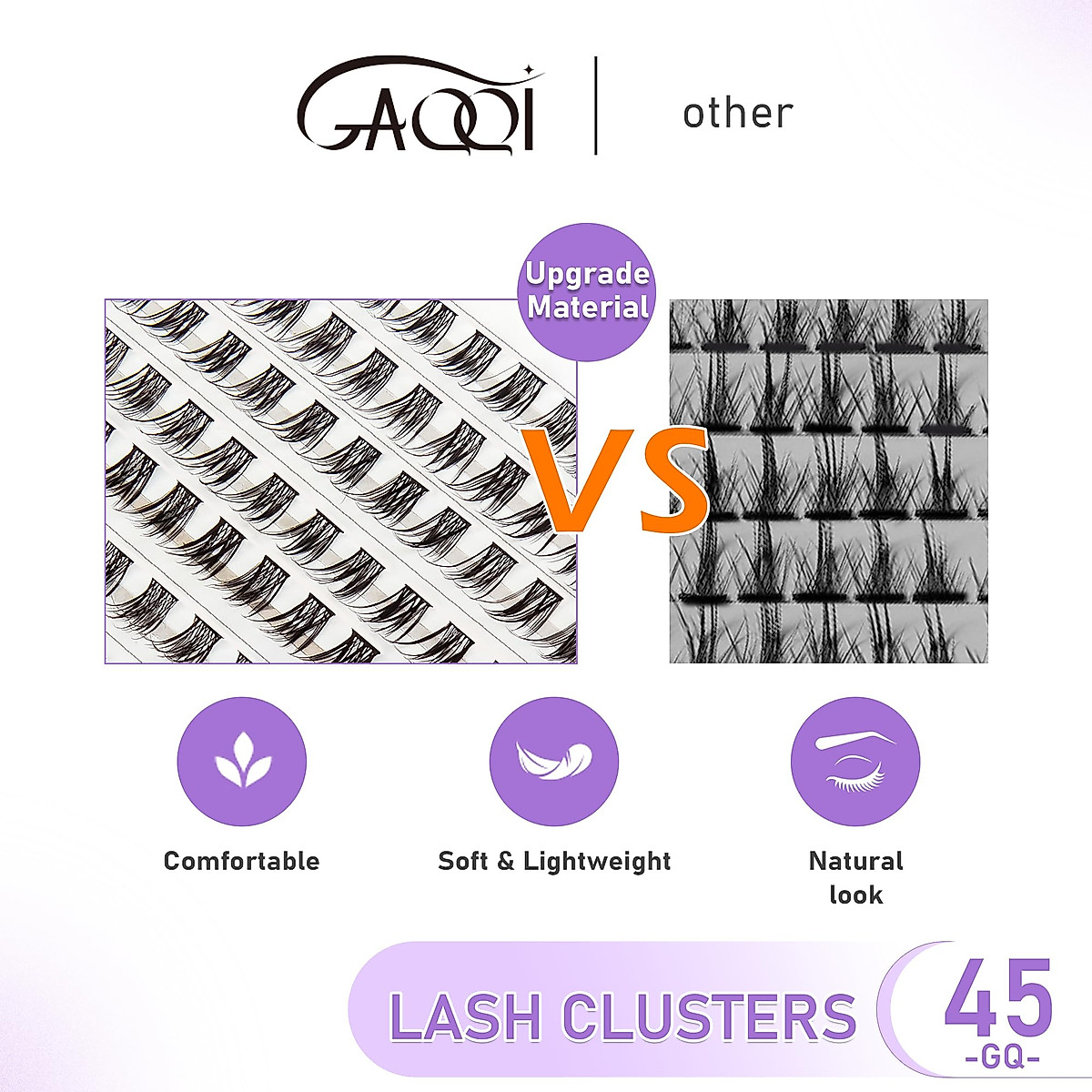GAQQI Lash Clusters, Individual Lashes C Curl, DIY Lash Extension 10-16mm Mixed Length False Eyelash Clusters 120PCS, Natural & Wispy Lash Wisps (C Curl,10-16mm)