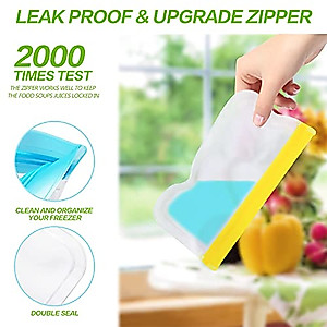 16 Pack Reusable Food Storage Bags BPA FREE,Leakproof Silicone Freezer Bags for Lunch Marinate Food Travel - 4 Gallon 6 Sandwich 6 Snack Bags