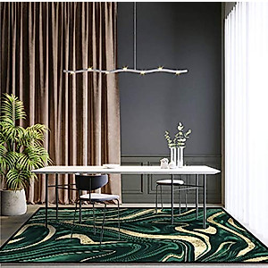 Emerald Green Black Gold Marble 1 Decor Art Rugs Soft Non-Slip Indoor Outdoor Living Room Bedroom Kids Room Modern Home Decor Carpet Mat Yoga Mat Runner Rugs Doormat