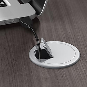 Bush Business Furniture Studio C Reception Desk with Shelves, 72W, Storm Gray