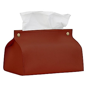 PU Leather Tissue Bag Multipurpose Organize Pouch Outdoor Traveling Camping (Color : Brown)