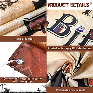 Wizard Birthday Party Supplies Wizard Backdrop Banners Birthday Background Magical Wizard Banner Welcome Sign for Boys Girls Photography Birthday Photo Booth Wizard Wall Decor 6 x 3.6 Feet (Train)