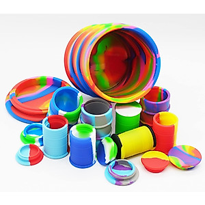 vitakiwi 500ml Wax Large Silicone Containers with 11ml 26ml Barrel Non-stick Jars (9pcs)