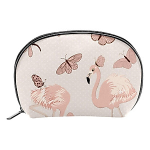 TBOUOBT Cosmetic Travel Bags, Makeup Case, Makeup Bag for Toiletries, Flamingo Butterfly Vintage Animal