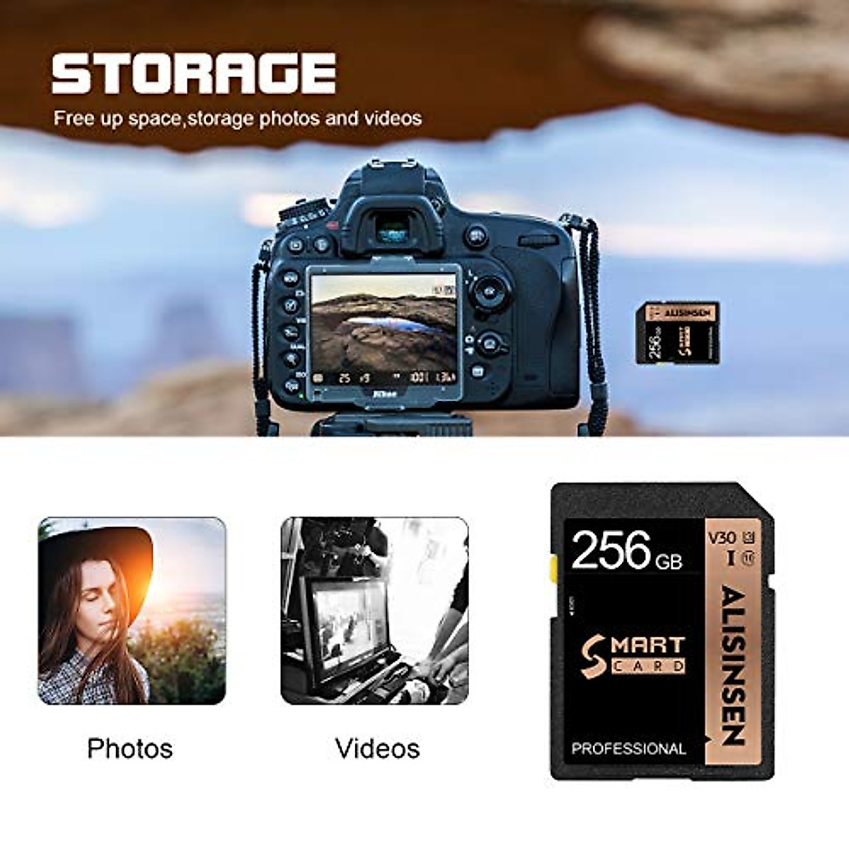 256GB SD Cards Memory Card 512GB High Speed Class 10 Secure Digital Cards for Body Camera ，Tablets and Drones