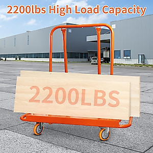Heavy Duty Drywall Sheet Cart, 2200LBS Load Capacity Steel Panel Dolly with 4 Swivel Casters Wheel, Powder Coated Rust Resistant, Multi-Purpose Cart for Moving Various Panels