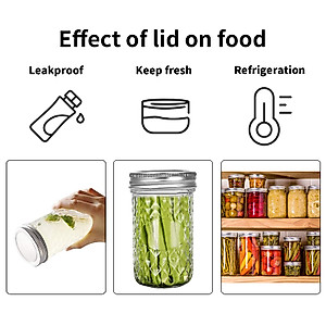 20 Pack Mason Jar Lids and Rings for Ball Canning Lids Regular Mouth, Split-Type Lids Leak Proof, Reusable and Secure Canning Jar Caps with Silicone Seals (70mm, Silver)