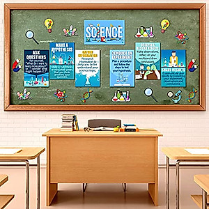 31 Pieces Scientist Bulletin Board Set Laminated Science Posters Classroom Decals Banner Classroom Wall Decoration for Teachers Science Lab Cutouts School Bulletin Board Office Party Supplies