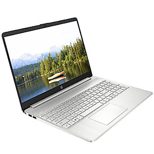 HP 15 Notebook, 15.6" HD Screen, Intel Core i3-1115G4, 12GB DDR4 RAM, 256GB PCIe SSD, Webcam, HDMI, SD Card Reader, Wi-Fi, Windows 11 Home, Natural Silver