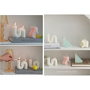 3PcsTwist Candle Aesthetic Candles Soy Wax Geometric Shaped candlesU Shaped, S Shaped and triangleCandle ,Art Decorative Candles for Wedding Birthday Decorative Gift