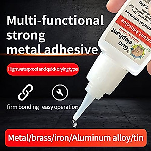20g Metal glue,glue for metal,for bonding between metal and metal,metal and other material.Instant super glue for metal,stainless steel,DIY craft,aluminum alloy,metal tube,metal product,etc.