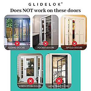 2 Pack - GlideLok Child Safety Door Top Lock Made of Durable Metal (Not Cheap Plastic Like Other Models) | for Childproofing Interior/Exterior Doors | Adults Can Operate Lock from Both Sides