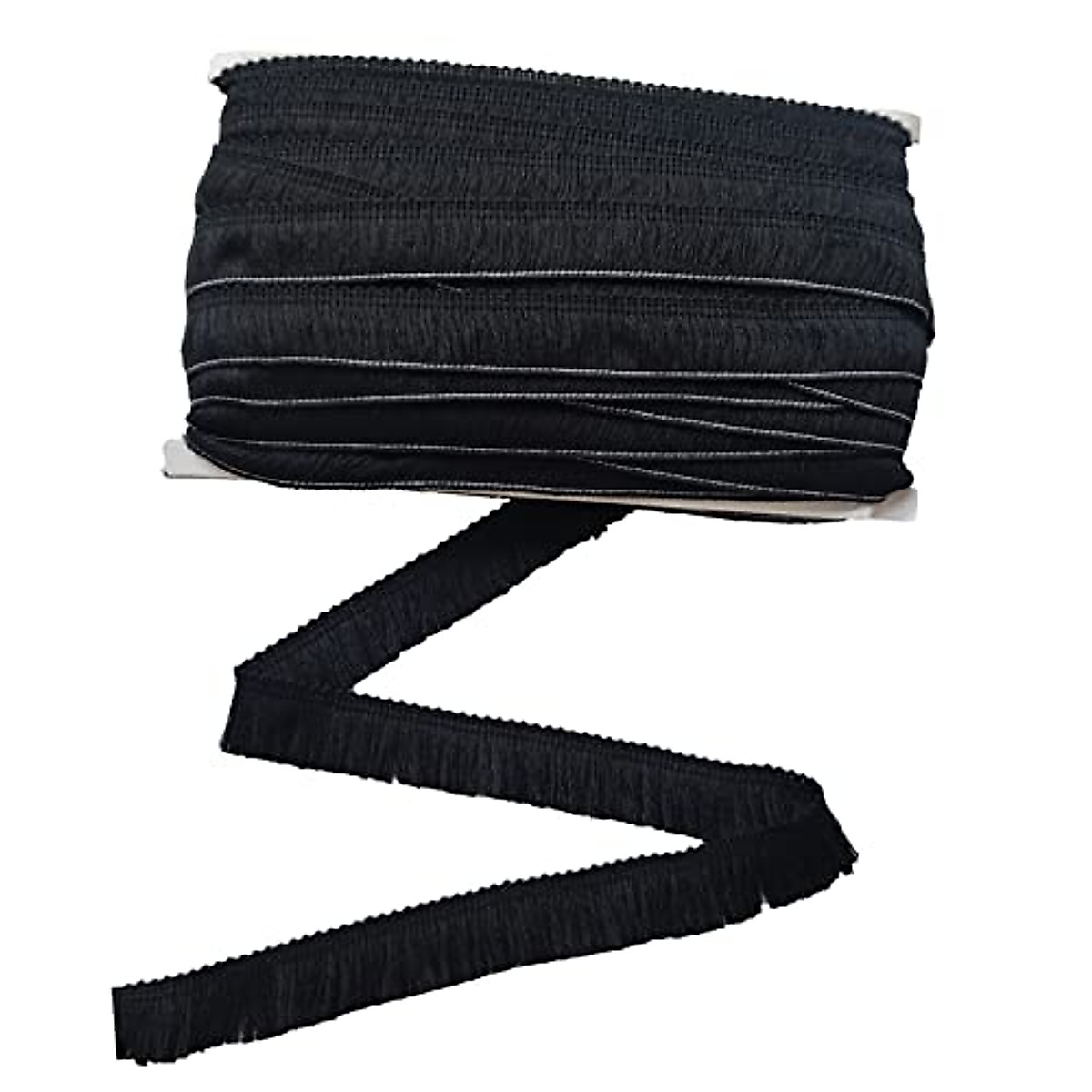 levylisa 1" x 27Yards Chainette Fringe Trim Black Fringe Tassel Lace Trim Fibre Trim for Sewing Quilting DIY Home Decoration