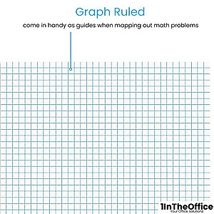 1InTheOffice Graph Pads, 8.5" x 11", Quadrille Pad 8.5 x 11, 50 Sheets/Pad (6 Pack)