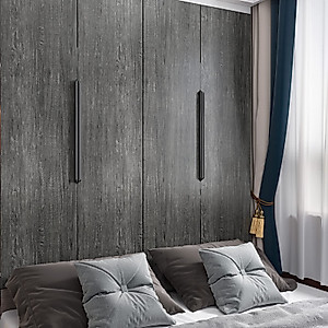 17.7&#039;&#039;x100&#039;&#039; Dark Grey Wood Peel and Stick Wallpaper Thick Self-Adhesive Removable Wallpaper Wood Decorative Wall Covering Rustic Wood Grain Contact Paper Waterproof Vinyl Film for Countertops Cabinet