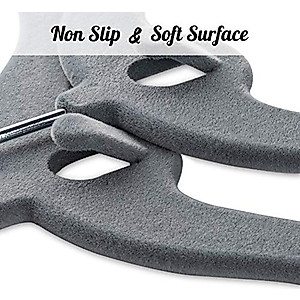 Kids Hangers Velvet, 12” Non Slip Baby Velvet Hangers with Cascading, Stackable Rotatable Felt Hangers Toddler Hangers 30 Pack for Closet Nursery Infant (Grey)