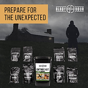 Ready Hour, Emergency Meal Entrées, Real Non-Perishable Meals, 25-Year Shelf Life, Portable Flood-Safe Container, 120 Servings