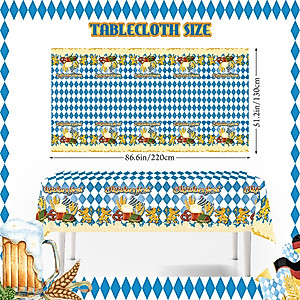kawaarashi 4 Pieces Oktoberfest Tablecloths, Blue and White Checkered Party Table Cover for Oktoberfest Party Favors Supplies Decoration 87 x 52 Inch