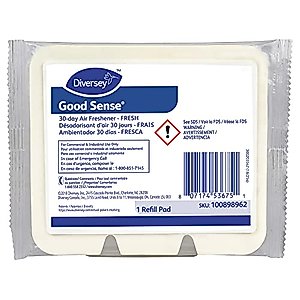 Diversey 100898962 Good Sense 30-Day Air Freshener, Fits Most Dispensers, Fresh Scent, 1 Refill Pad, 1-Count, White