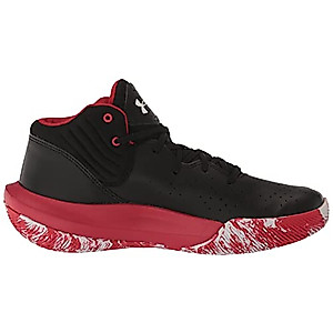 Under Armour Unisex Jet '21 Basketball Shoe, (002) Black/Red/White, 11 US Men