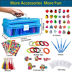 XYTLAX 16800+ Rubber Bands for Bracelets Making Kits in 35 Colors,600 S-Clips,300 Beads, 30 Charms, DIY Rubber Loom Bands Kit DIY Art Craft Birthday Christmas Gift (Blue)