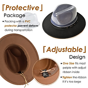 Lisianthus Women Belt Buckle Fedora Hat Dark-Camel