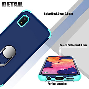 lovpec Compatible with Galaxy A10e Case with Soft TPU Screen Protector, Ring Magnetic Holder Kickstand Shockproof Protective Phone Cover Case for Samsung Galaxy A10e 5.8 inches (Navy)