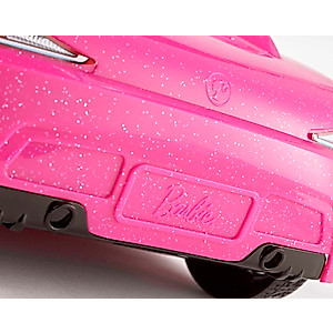 Barbie Doll & Car Playset, Sparkly Pink 2-Seater Toy Convertible with Glam Details & Fashion Doll in Sundress & Sunglasses (Amazon Exclusive)