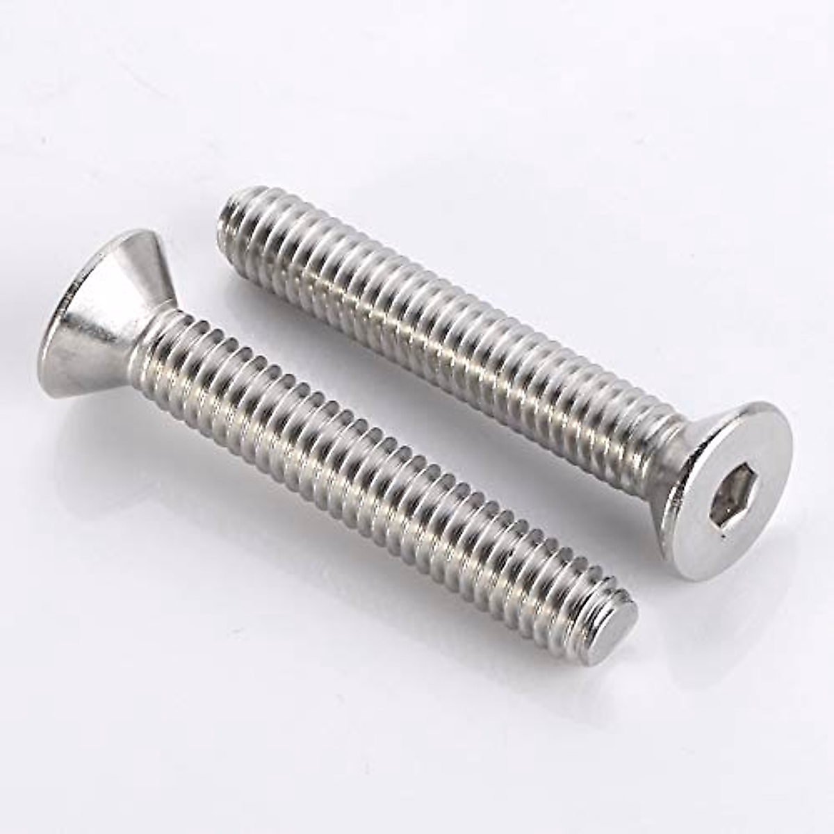 1/4-20 x 1/2", 5/8", 3/4", 7/8", 1" Flat Head Socket Cap Screws, Allen Socket Drive, Stainless Steel 18-8 (304), Bright Finish, Fully Threaded, 50 PCS