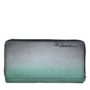 Anna by Anuschka Women's Hand Painted Genuine Leather Two Fold Wallet - Cuddly Koala